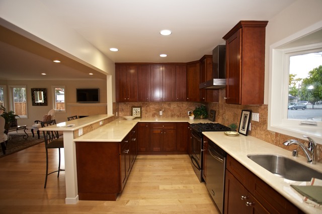 Open Kitchen with Breakfast Bar - Modern - Kitchen - San Francisco - by ...