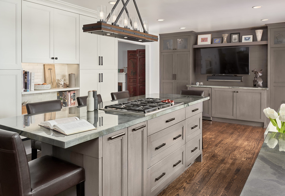 Open Kitchen with Entertainment Center - Modern - Kitchen - San ...