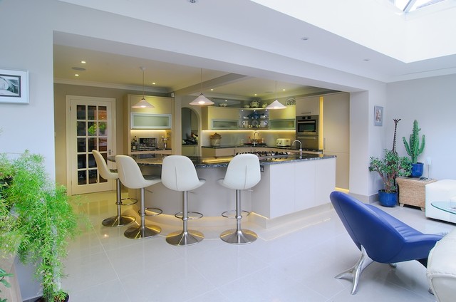 Open Plan Light Cream Kitchen - Contemporary - Kitchen - Hampshire - by ...