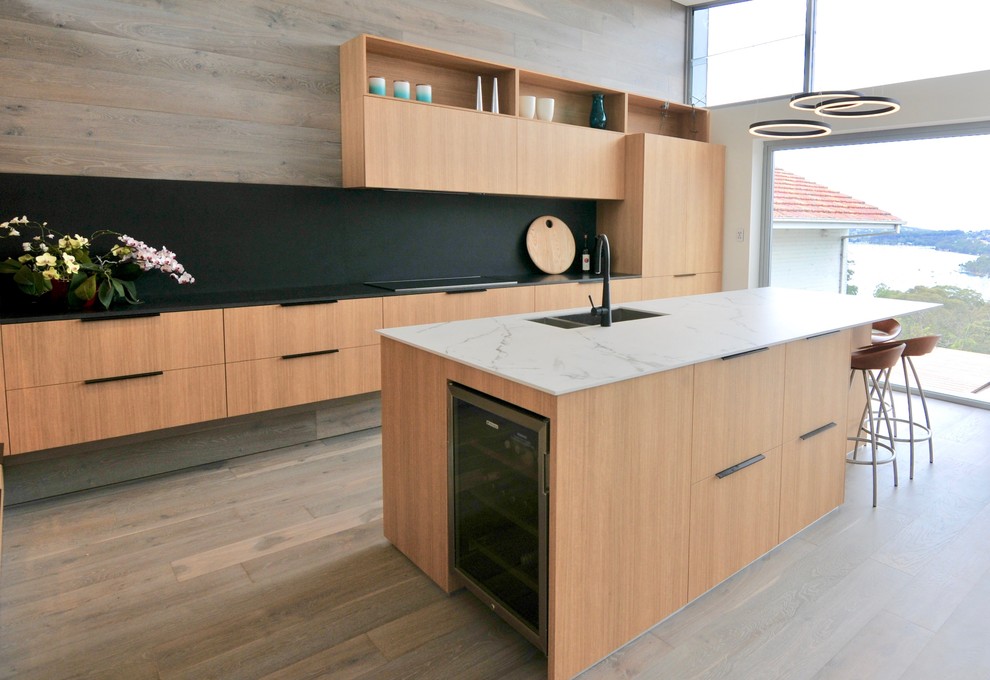 Open plan living with a View in Castlecrag - Modern - Kitchen - Sydney ...