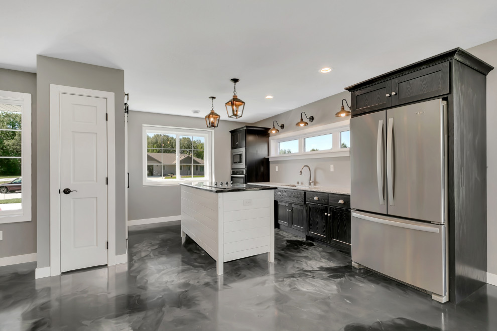 Open Plan with Epoxy Floors - Craftsman - Cuisine - Minneapolis - par ...