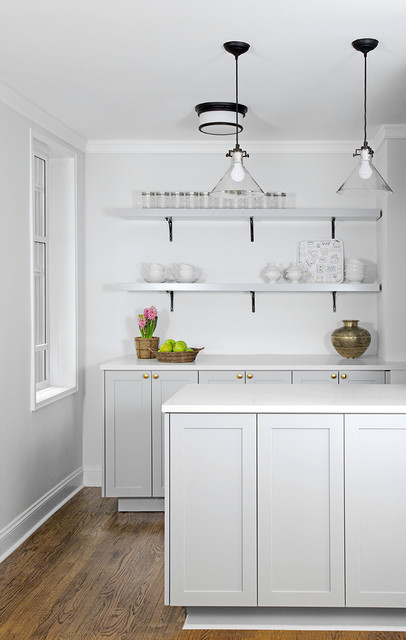 Open Shaker style kitchen in pre-war building - Traditional - Kitchen ...