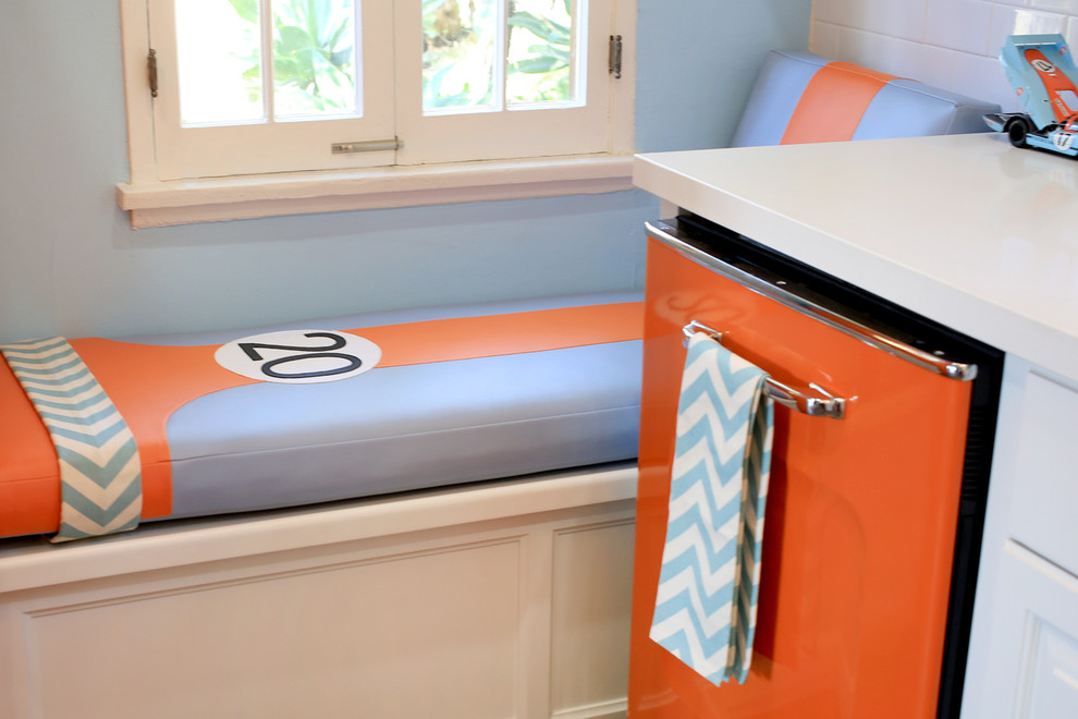 Orange Retro Kitchen Appliances with Modern Touch - Transitional ...