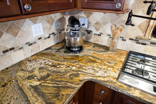 Ouro Fantastico Granite Kitchen Countertops - Traditional - Kitchen ...