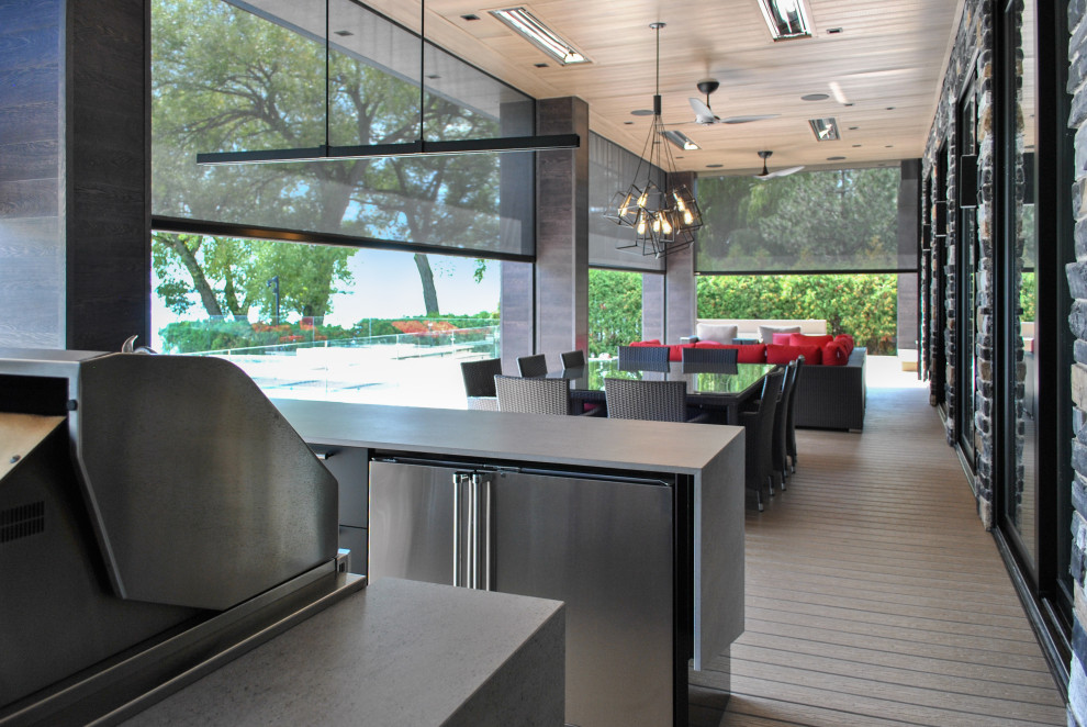Outdoor Kitchen with Motorized Screens - Modern - Kitchen - Other - by ...