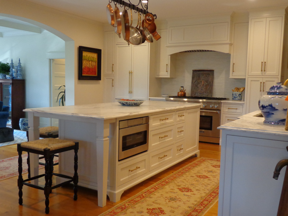 Painted Beaded Inset Kitchen Cabinets - Traditional - Kitchen - Raleigh ...