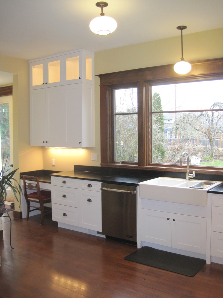 Painted White Cabinet Remodel - Traditional - Kitchen - Seattle | Houzz