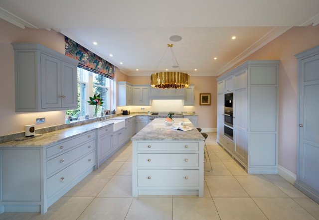 Pale Blue Kitchen with Modern Decor by The Secret Drawer - Contemporary ...