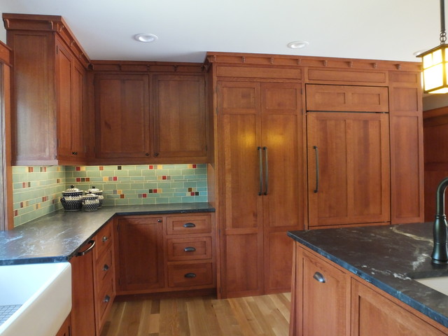 Panel Ready Fridge next to Hidden Walk In Pantry Entrance - Craftsman ...
