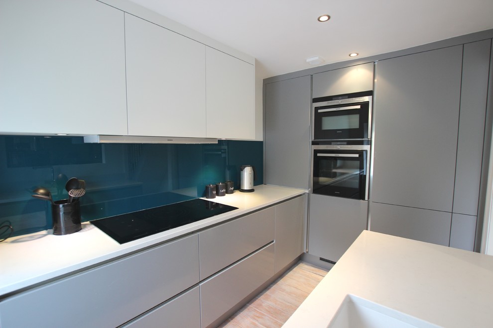 Pearl Grey and White Matt Kitchen - Contemporary - Kitchen - London ...