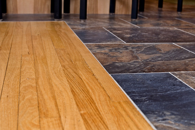 Perfectly flush flooring transition - Traditional - Kitchen ...