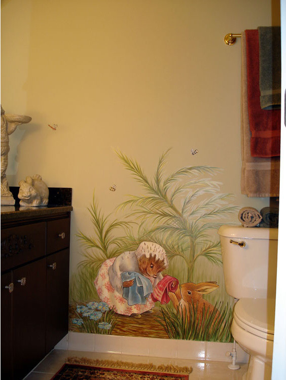 Peter Rabbit Mural inspired by Beatrix Potter - Eclectic - Kitchen ...