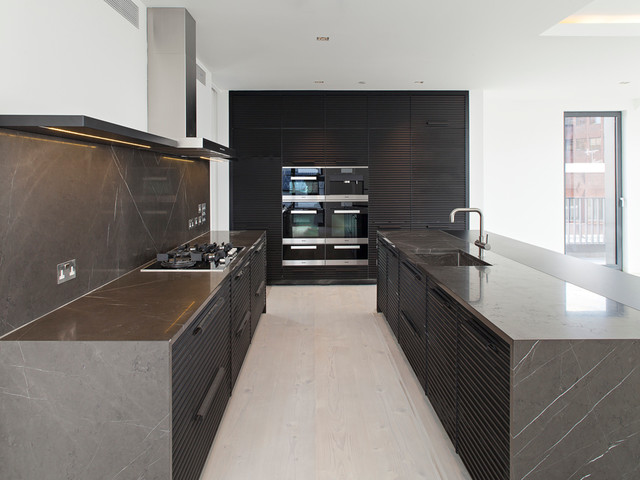 Pietra Grey Marble Worktops Installed in London - Modern - Kitchen ...