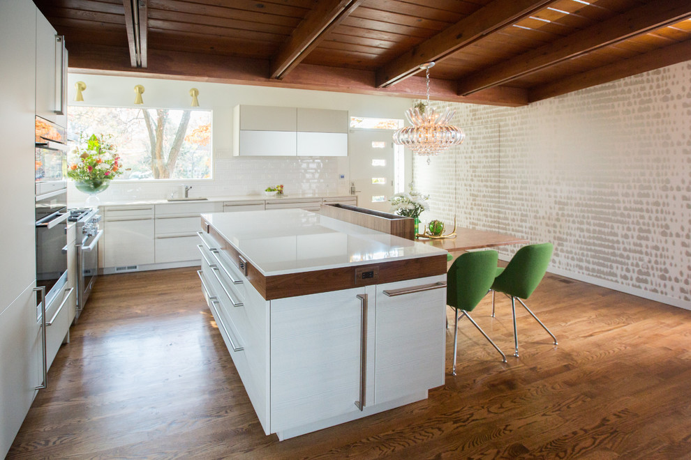 Pine Ridge MCM Addition and Whole House Remodel - Midcentury - Kitchen ...