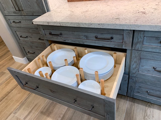 Plate divider in drawer, eliminates stretching to reach them in the ...