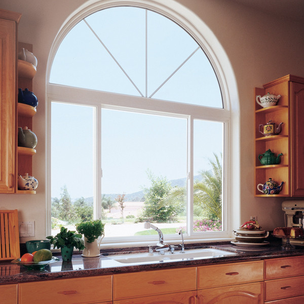 Ply Gem double sliding window with crescent shaped window above ...