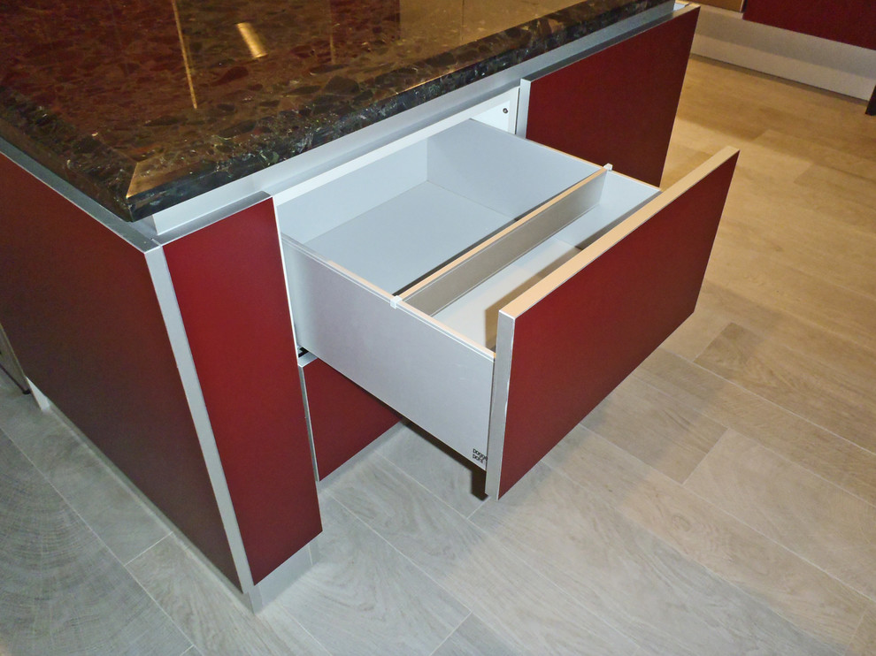 Poggenpohl aluminum drawer box with organizer insert - Contemporary ...