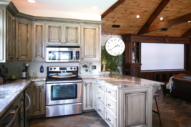Pool House & Man Cave Combination - Traditional - Kitchen - Charlotte ...