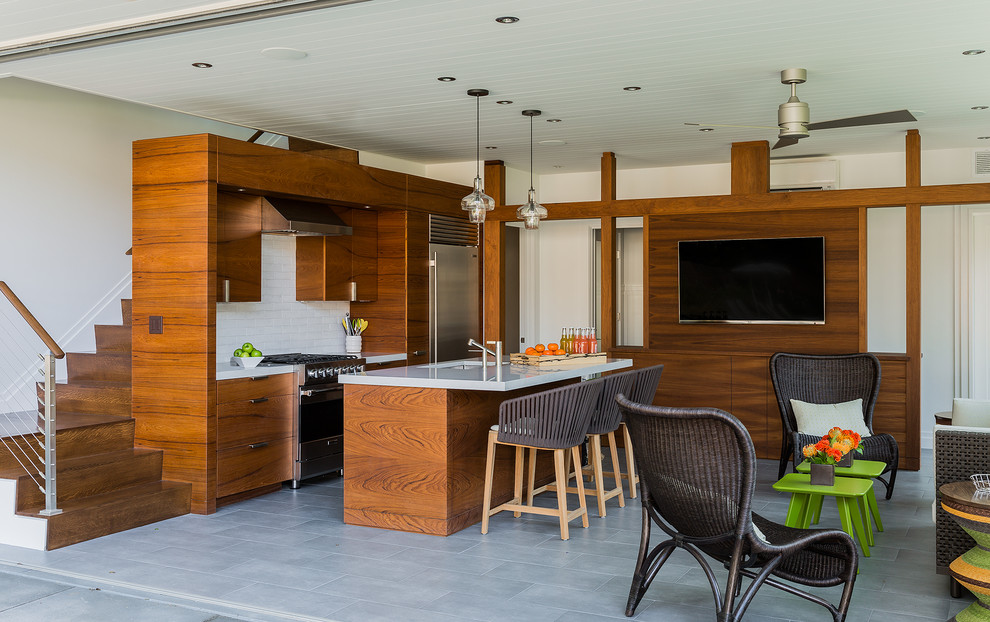 Poolhouse - Contemporary - Kitchen - Boston - by Wellen Construction ...