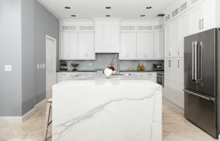 Porcelain Kitchen Island Countertop. - Transitional - Kitchen - Miami ...