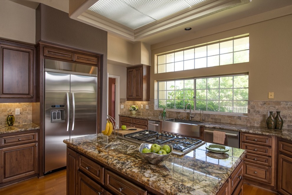 Poway, California Kitchen Design & Fireplace Surround - Traditional ...