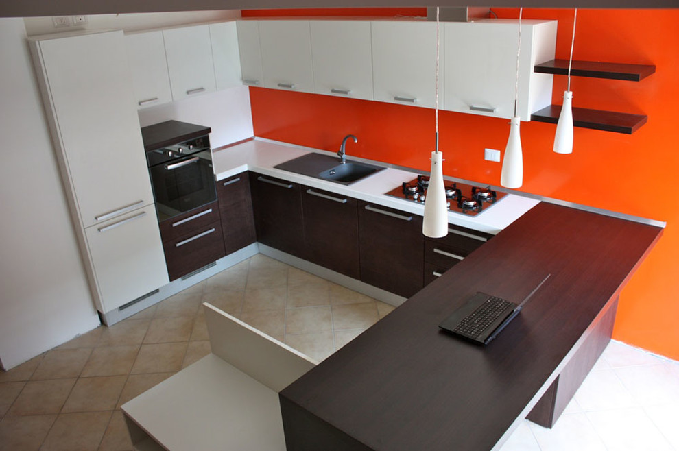 Private Residence in Rho (Milano), Italy - Modern - Kitchen - Orange ...