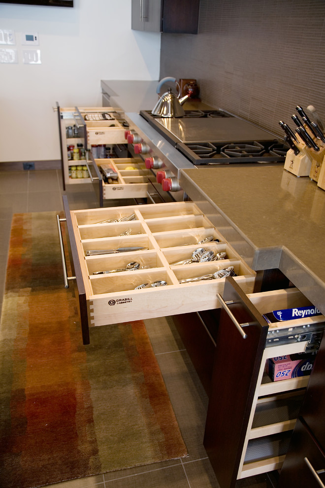 pull-outs - Modern - Kitchen - Detroit - by Cabinetry Studio by ...