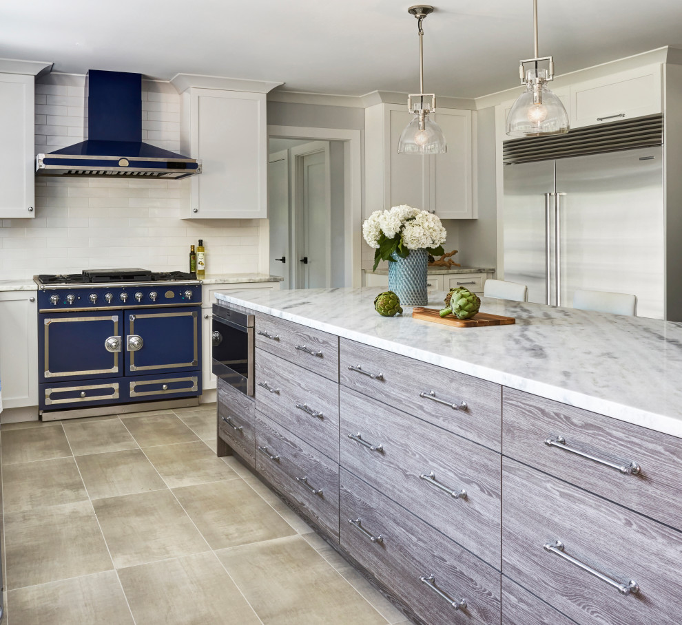 Punch of Blue - Transitional - Kitchen - Chicago - by DDK Kitchen ...