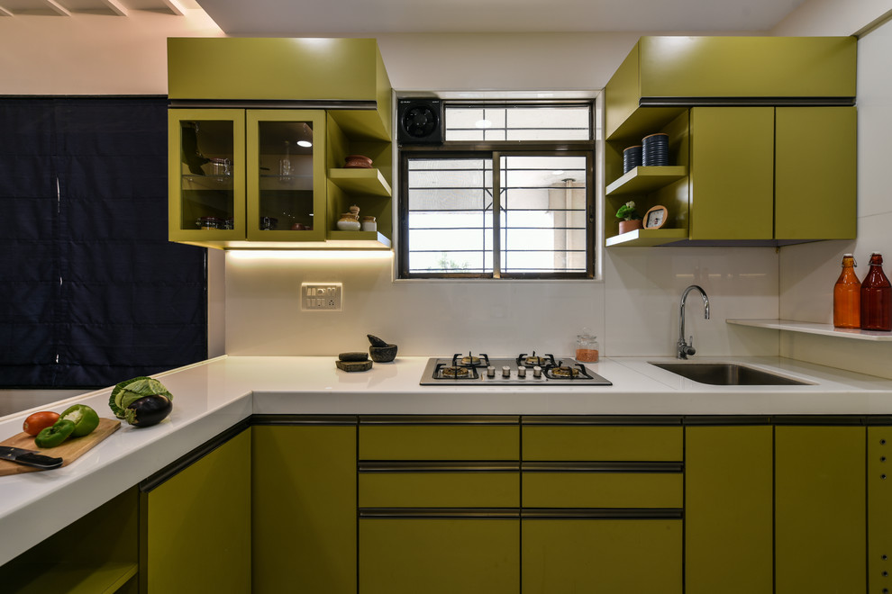 Pune 3 Bedroom Apartment - Contemporary - Kitchen - Mumbai - by Aum ...