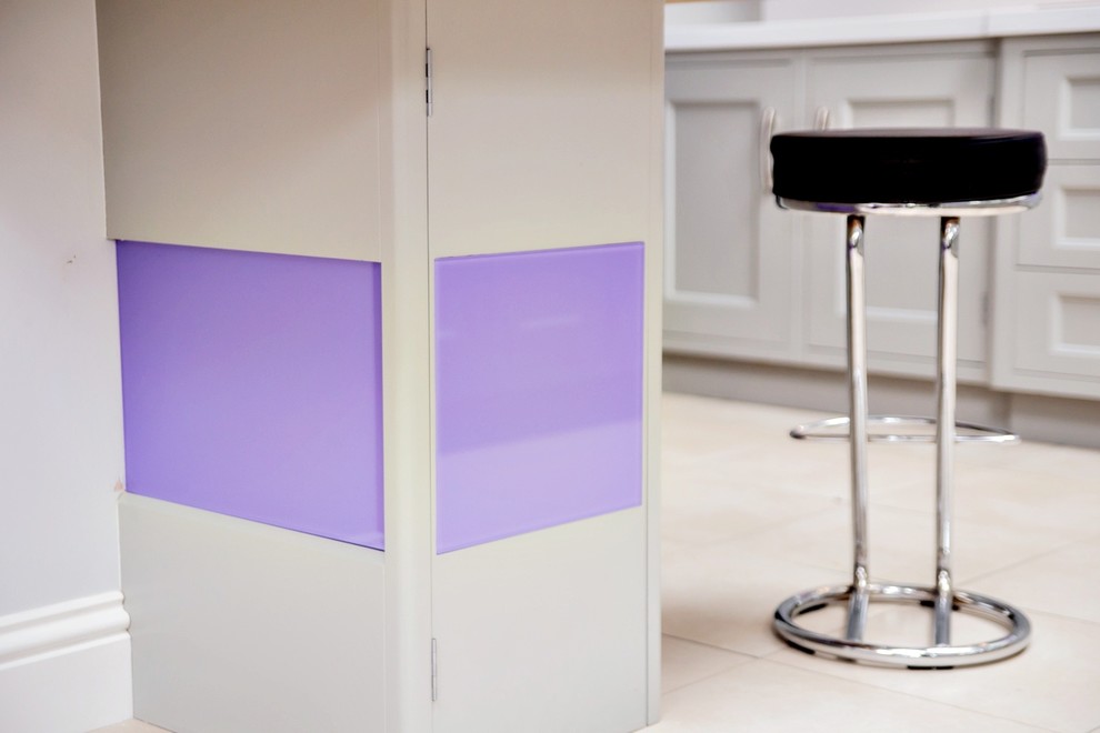 "PURPLE DANTELION" printed glass kitchen splashback by CreoGlass Design ...