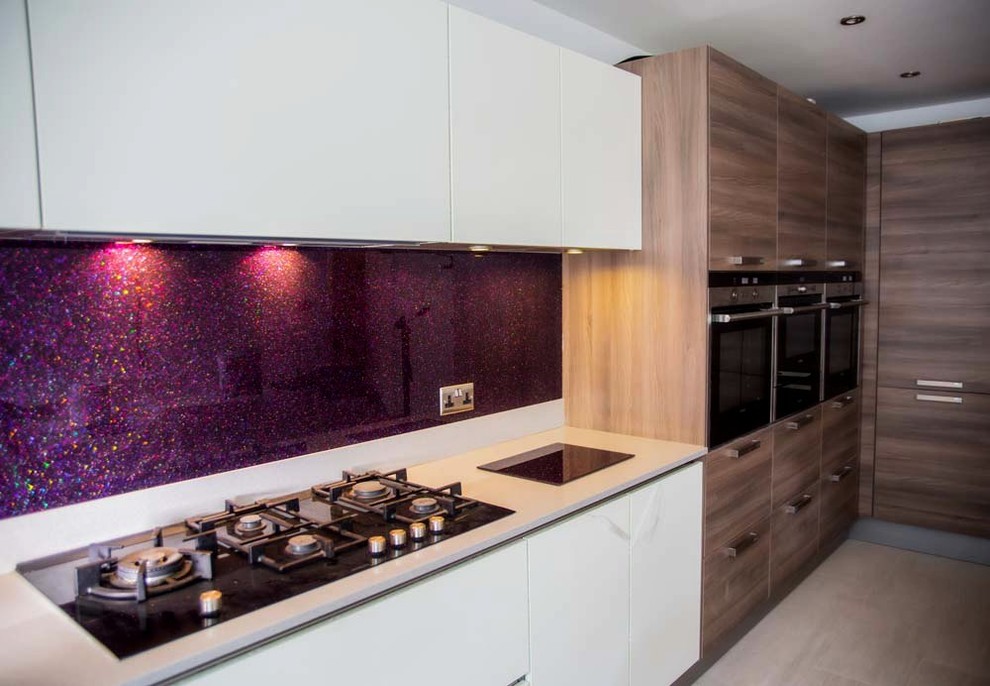 "PURPLE HAZE" Luxury Kitchen Glass Splashbacks by CreoGlass design ...