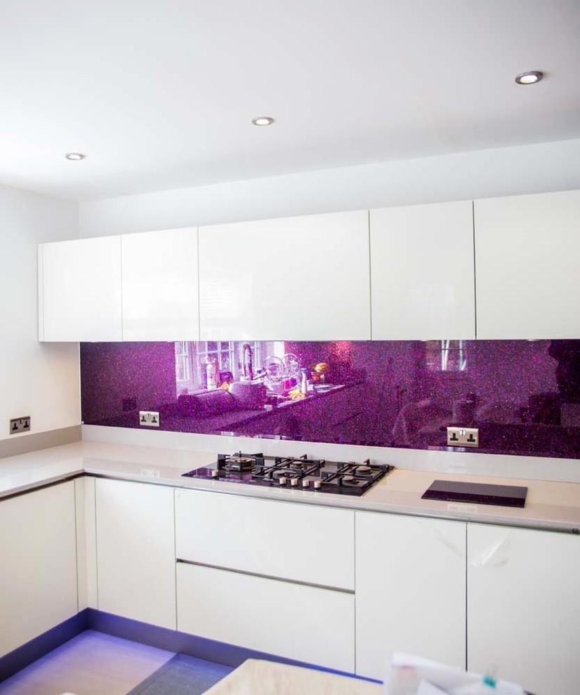 "PURPLE HAZE" Luxury Kitchen Glass Splashbacks by CreoGlass design ...
