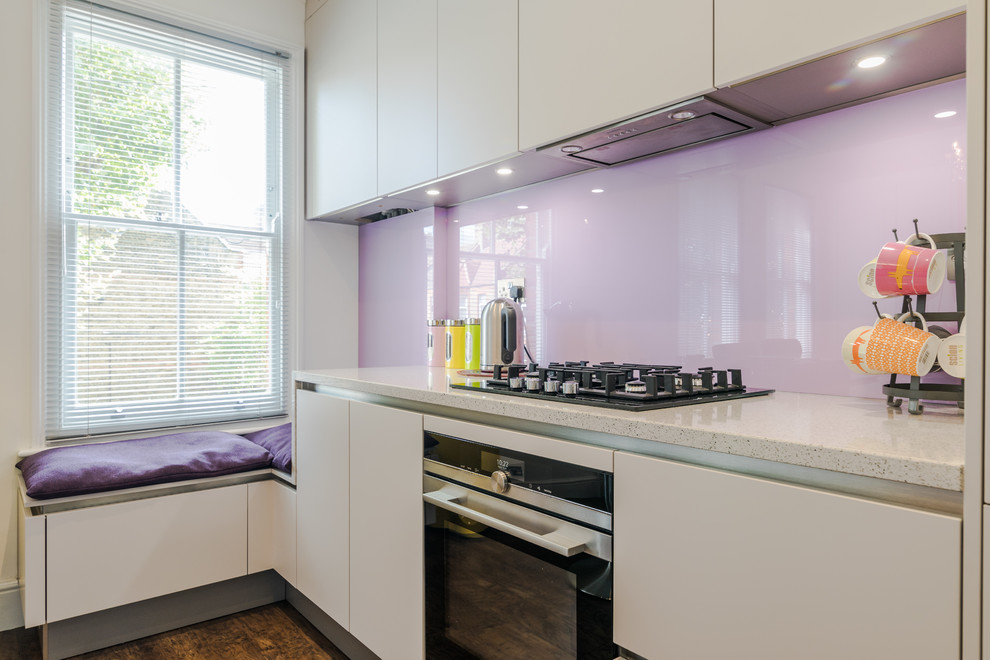Purple Kitchen Splashback - Modern - Kitchen - London - by LWK London ...