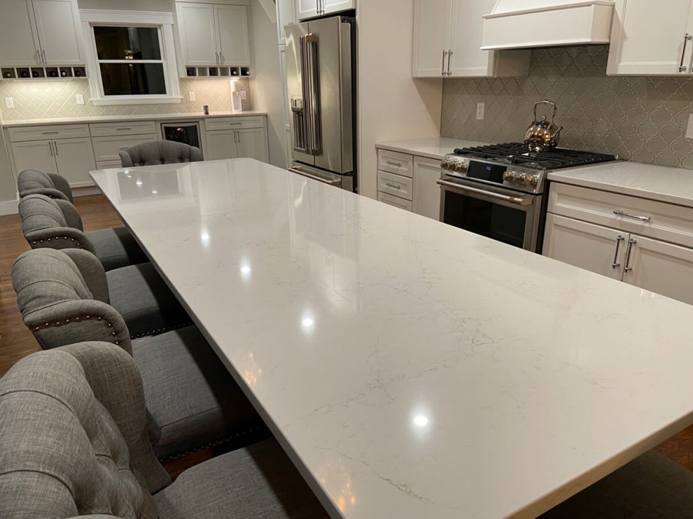 Quartz by Compac Unique Arabescato - Transitional - Kitchen - Boston ...
