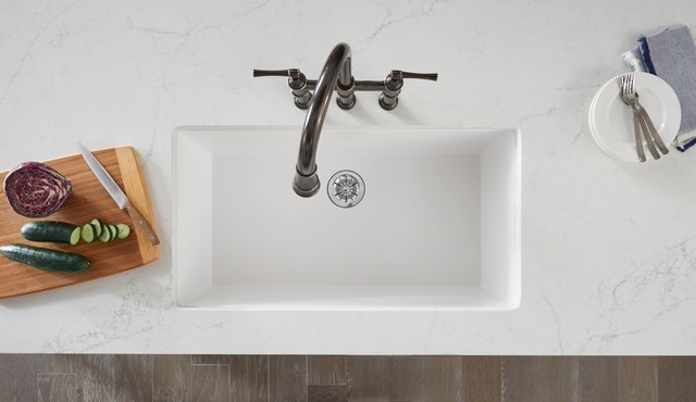 Quartz Luxe Single Bowl Undermount Sink with Perfect Drain, Ricotta ...