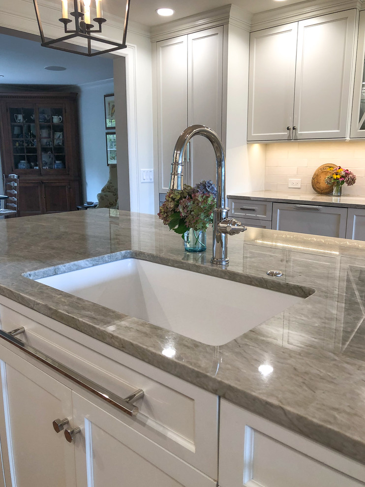 Quartzite Waterfall Edge - Transitional - Kitchen - Other - by Johnson ...