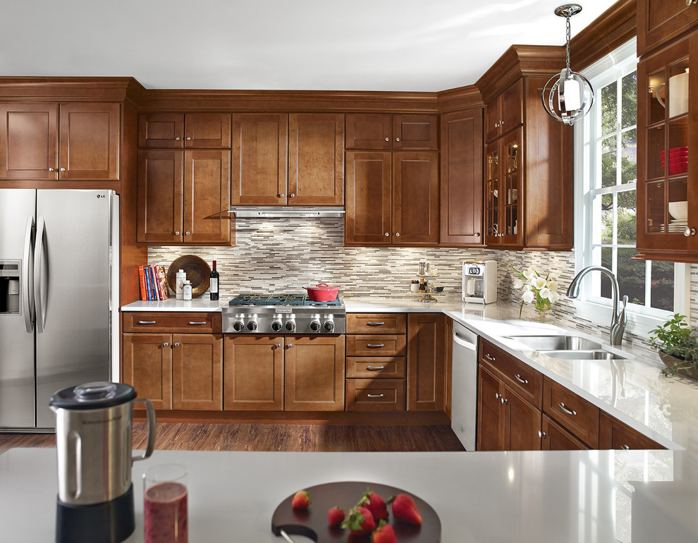 Rafina Maple Kitchen in Maple Nutmeg Finish - Transitional - Kitchen ...