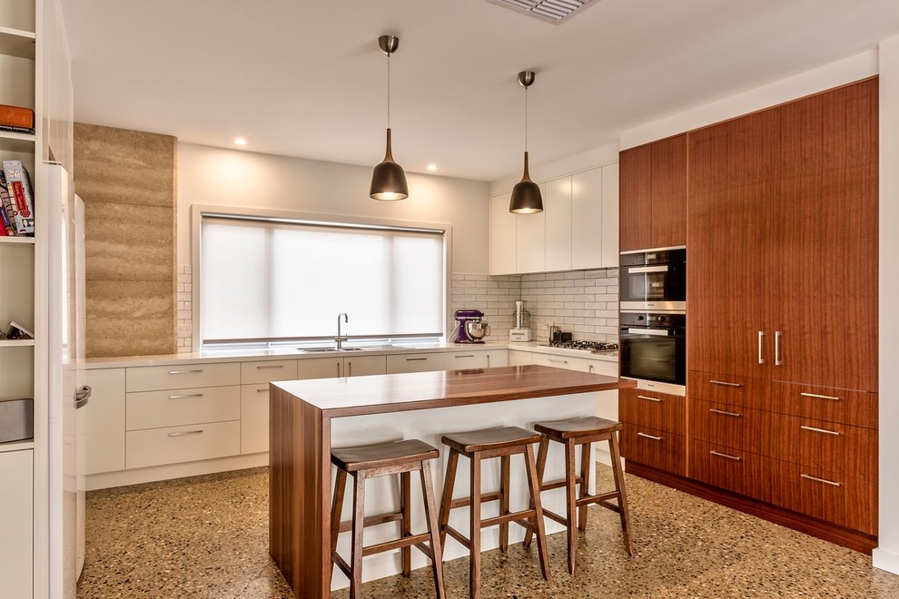 Rammed Earth & Radial Timber in Town - Contemporary - Kitchen ...