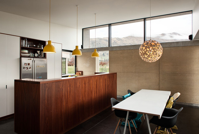 Rammed Earth House, Wanaka - Contemporary - Kitchen - Dunedin - by ...