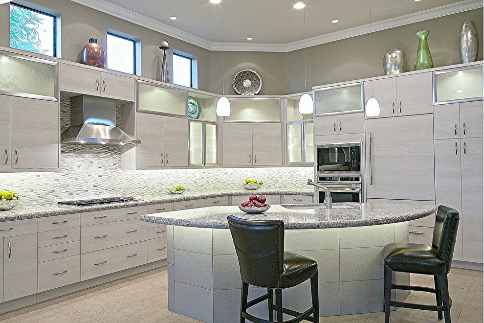 Rancho Mirage White Contemporary Kitchen - Contemporary - Kitchen ...