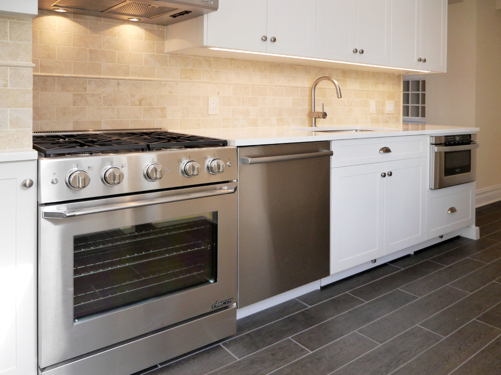 Range Wall with Custom Cabinets - Transitional - Kitchen - New York ...