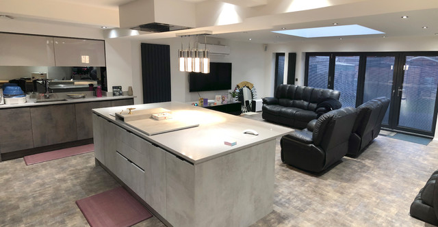 Rear Extension Interior - open plan kitchen/living - Contemporary ...