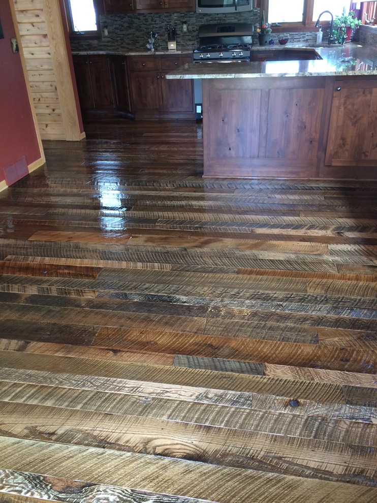 Reclaimed Barnwood floor - Rustic - Kitchen - by American Hardwood ...