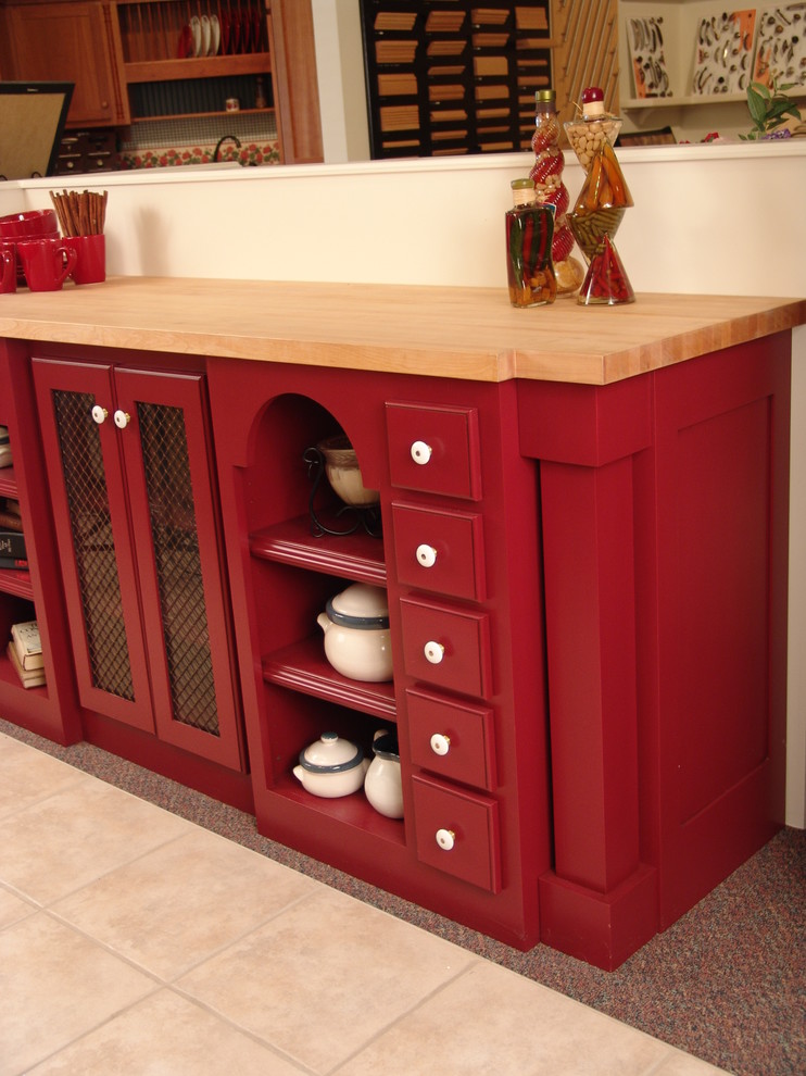 Red Base Cabinet- Sturgeon Bay Display - Farmhouse - Kitchen - Other ...