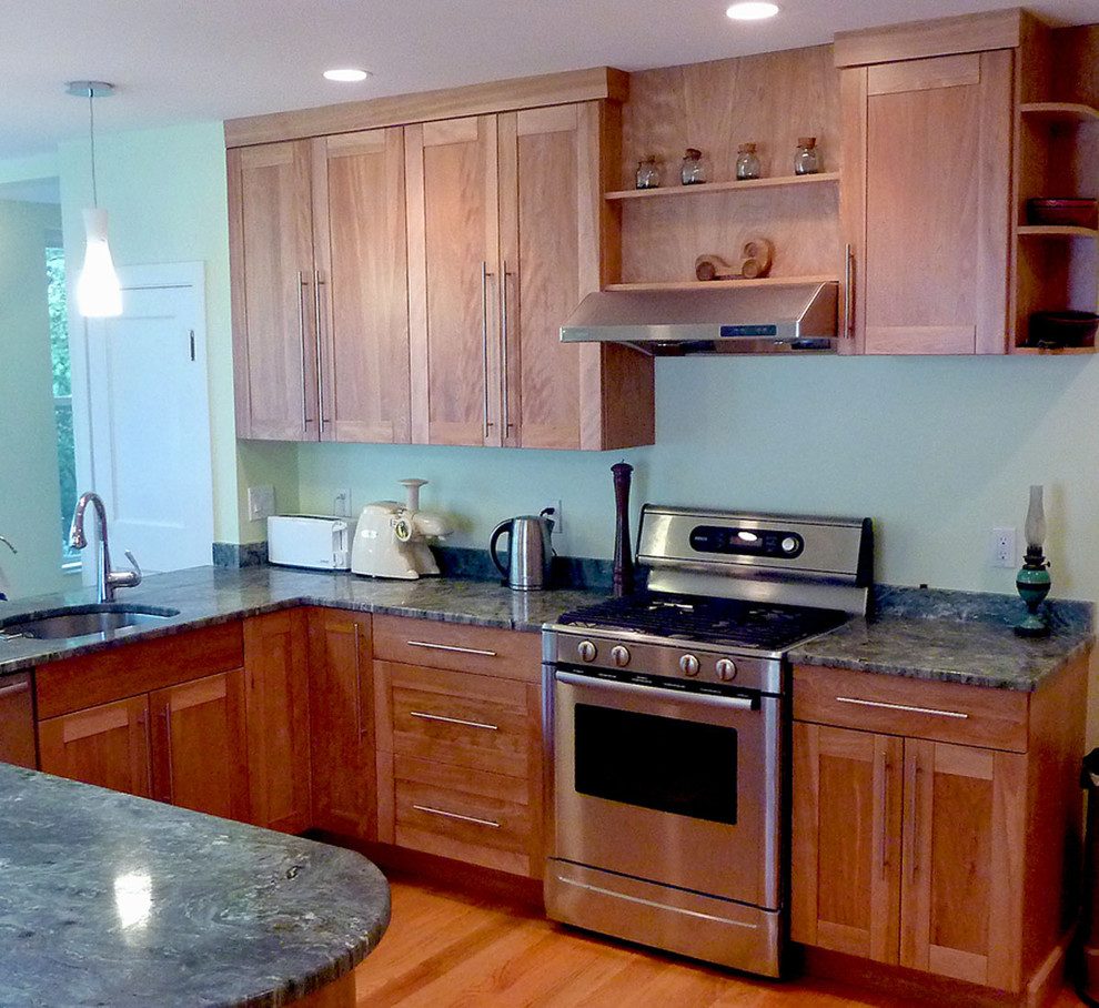 Red birch kitchen in Jamaica Plain - Traditional - Kitchen - Boston ...