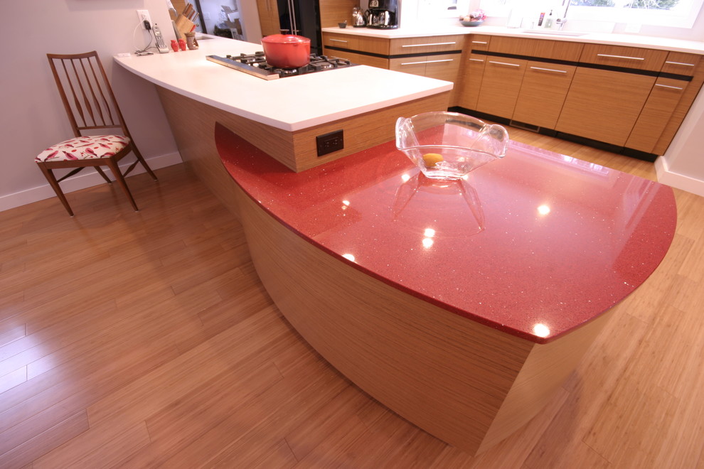 Red Counter - Contemporary - Kitchen - Boston - by Clever Green ...