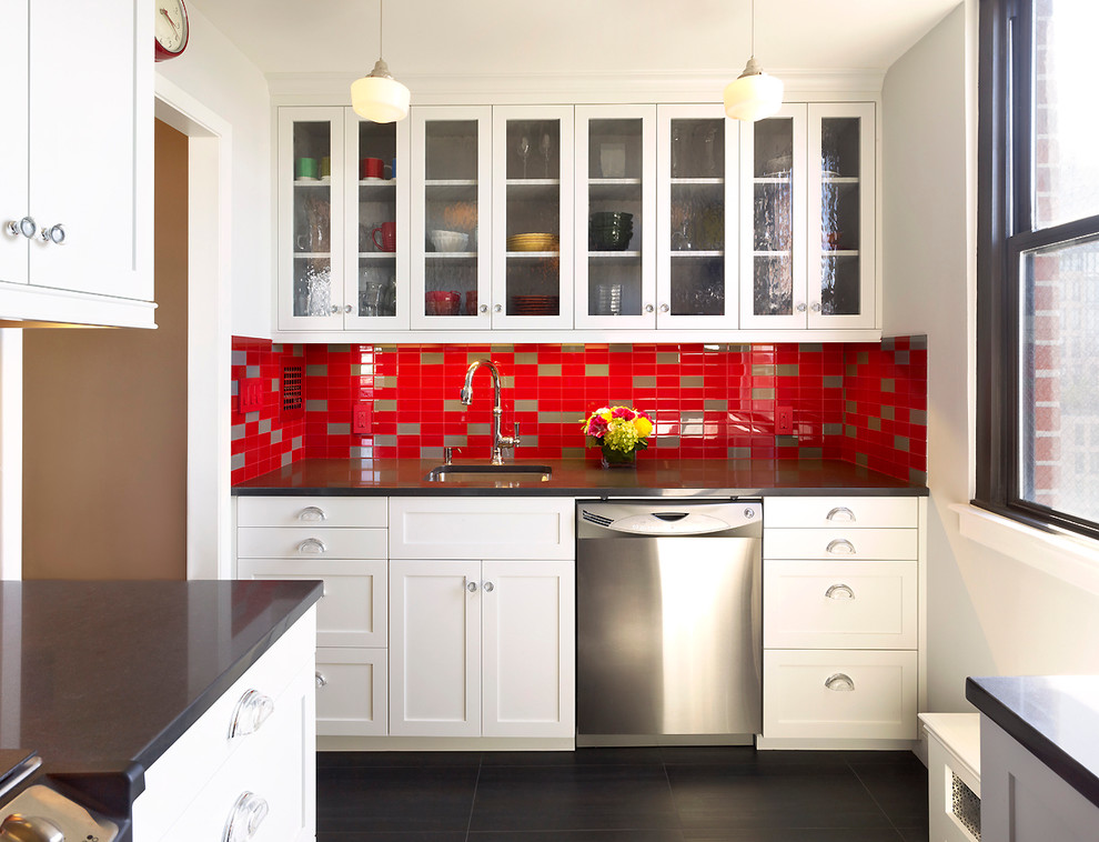 Red Kitchen - Kitchen - New York - by Marcia Butler Interior Design Inc ...