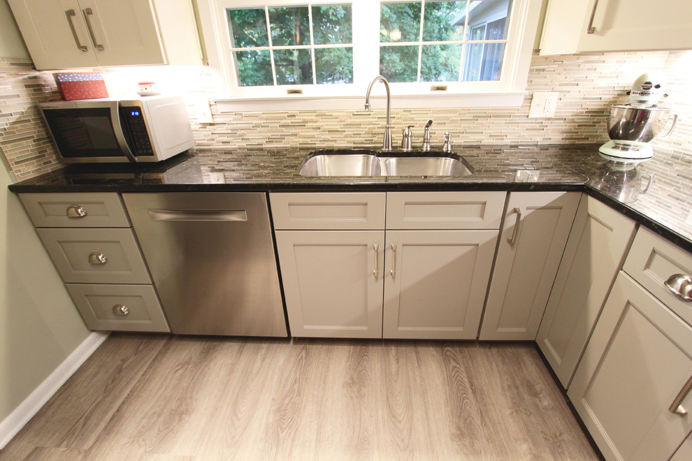 Refaced 2-tone kitchen, Base Cabinets - Harbor Mist; Wall Cabinets ...