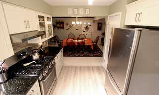 Refaced 2-tone kitchen, Base Cabinets - Harbor Mist; Wall Cabinets ...