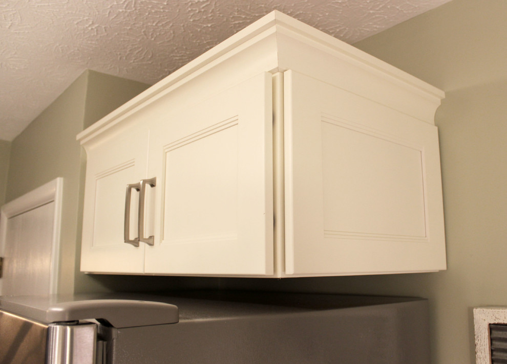 Refaced 2-tone kitchen, Base Cabinets - Harbor Mist; Wall Cabinets ...